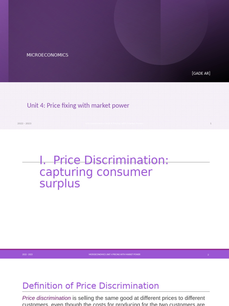 Unit 4 PC Slides (2022 02 25) Short+ | PDF | Price Discrimination ...