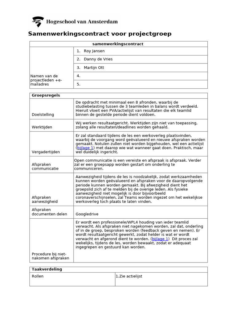 Samenwerkingscontract Keuzeproject 2 Concept 2 PDF