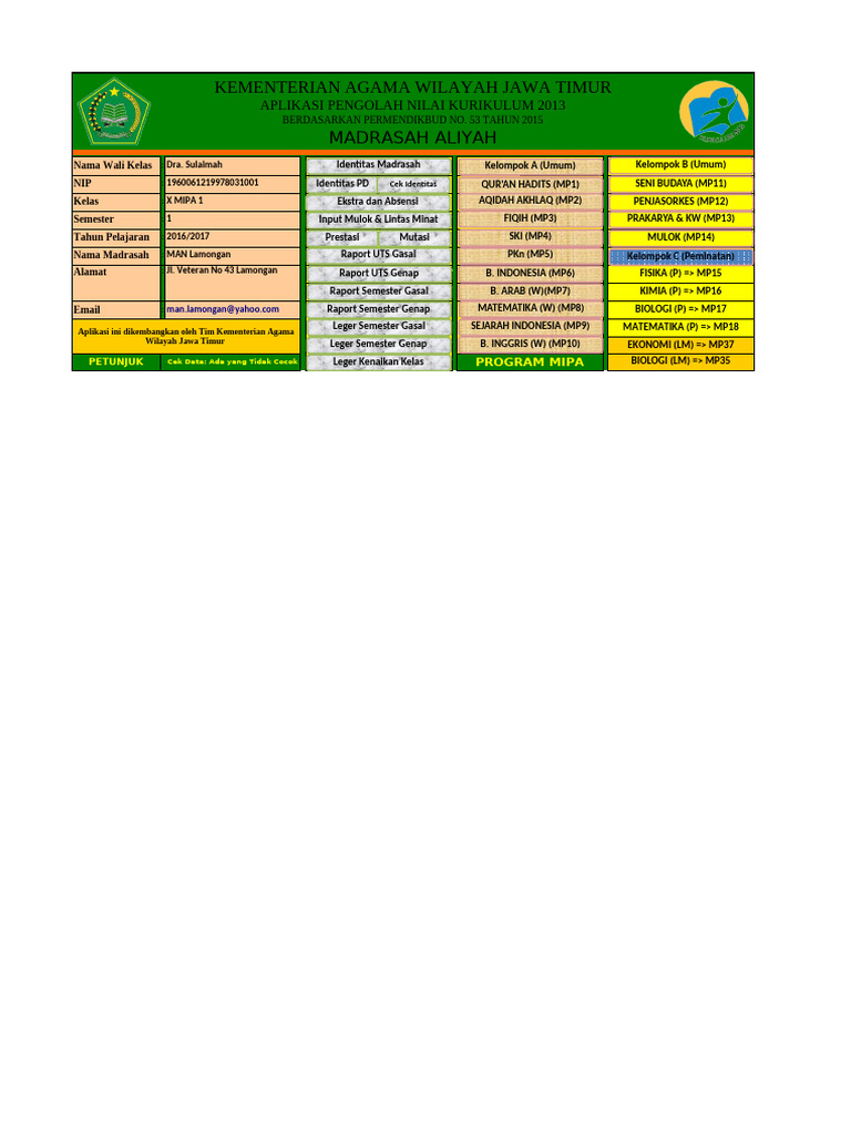 Raport MA MIPA k13 Permen 53 OKE | PDF