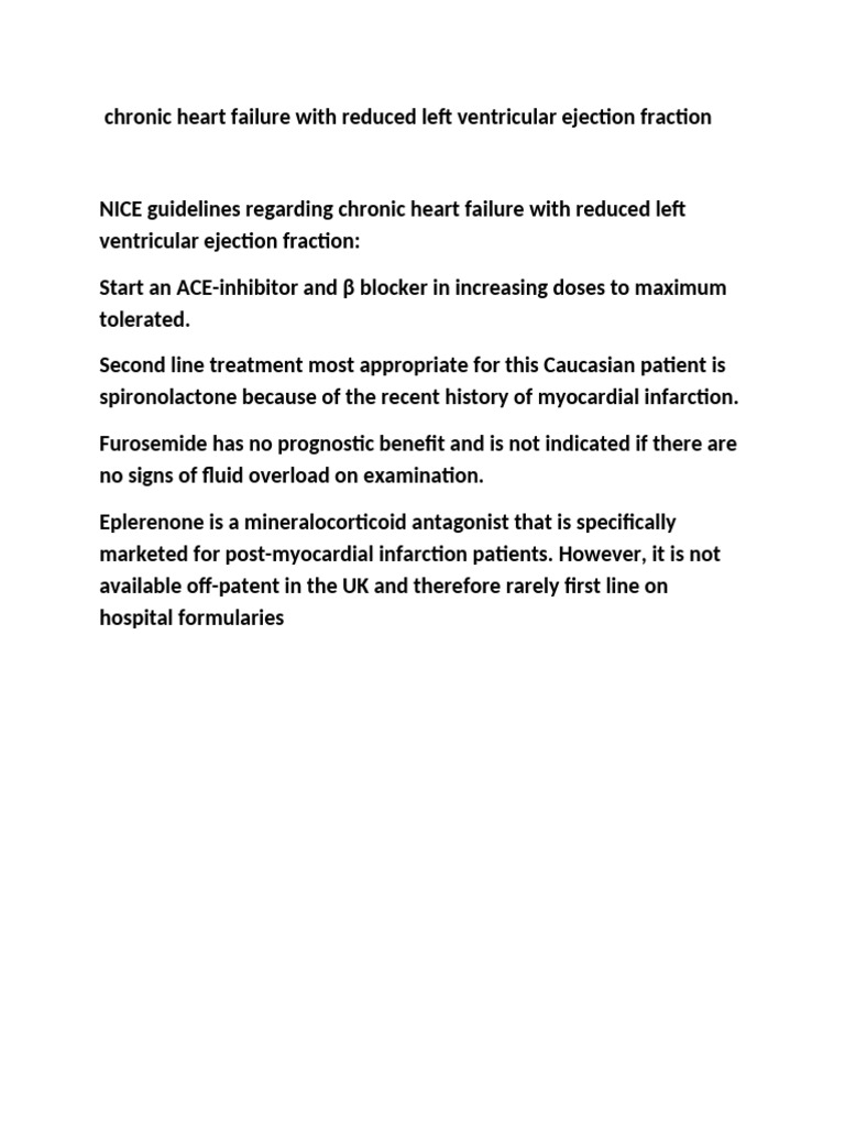 Chronic Heart Failure Treatment Guidelines | PDF