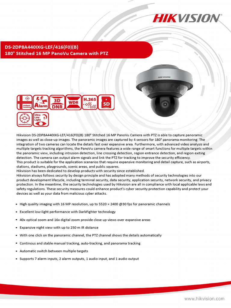 DS-2DP8A440IXG-LEF 416F0B Datasheet 20240510 | PDF | Digital Zoom | Camera