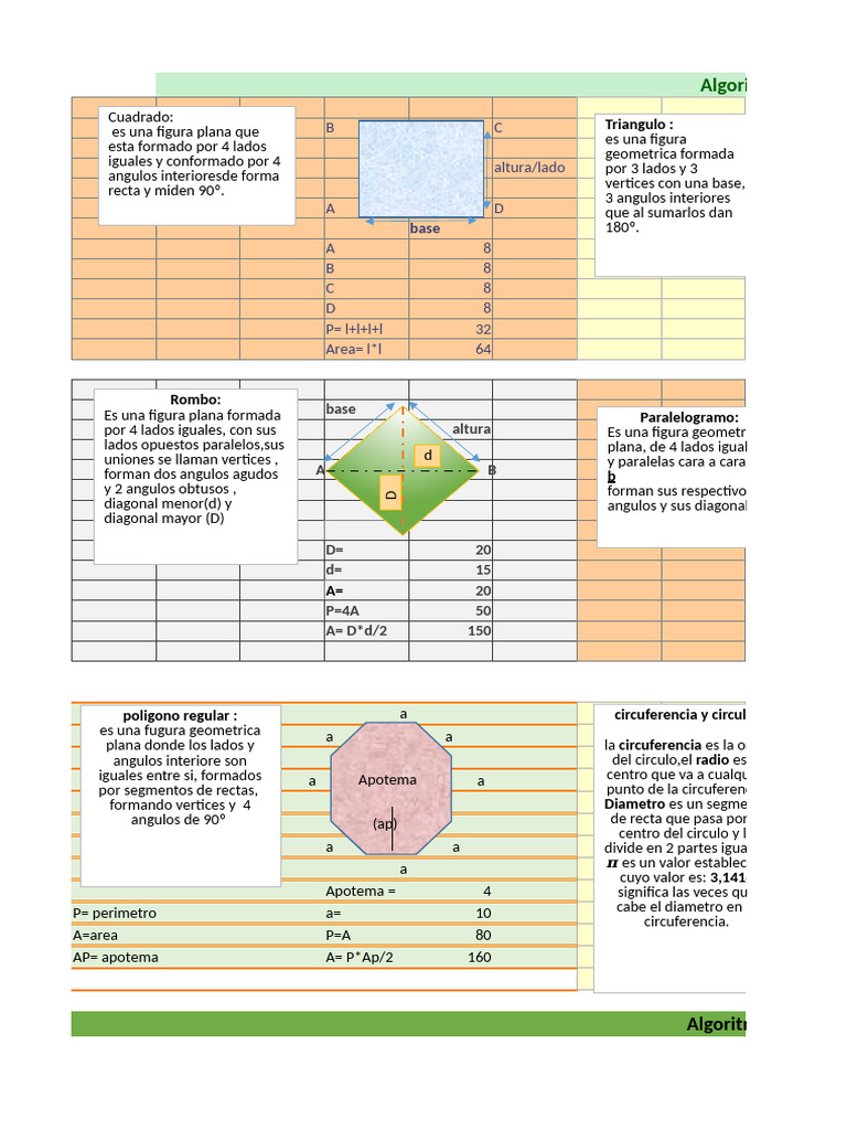 algoritmo matemáticas | PDF | Ángulo | Geometría del plano euclidiano