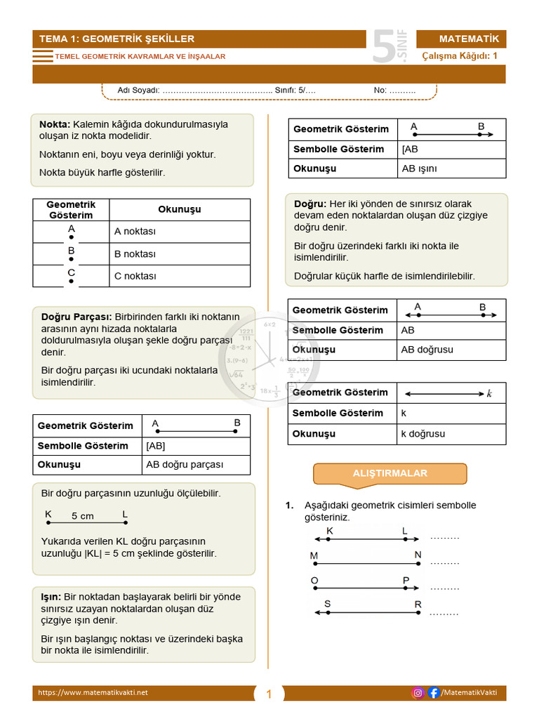1-Temel Geometrik Kavramlar Ve Ä°nÅ Aalar Ã Alä Å Ma KaÄ Ä Dä | PDF