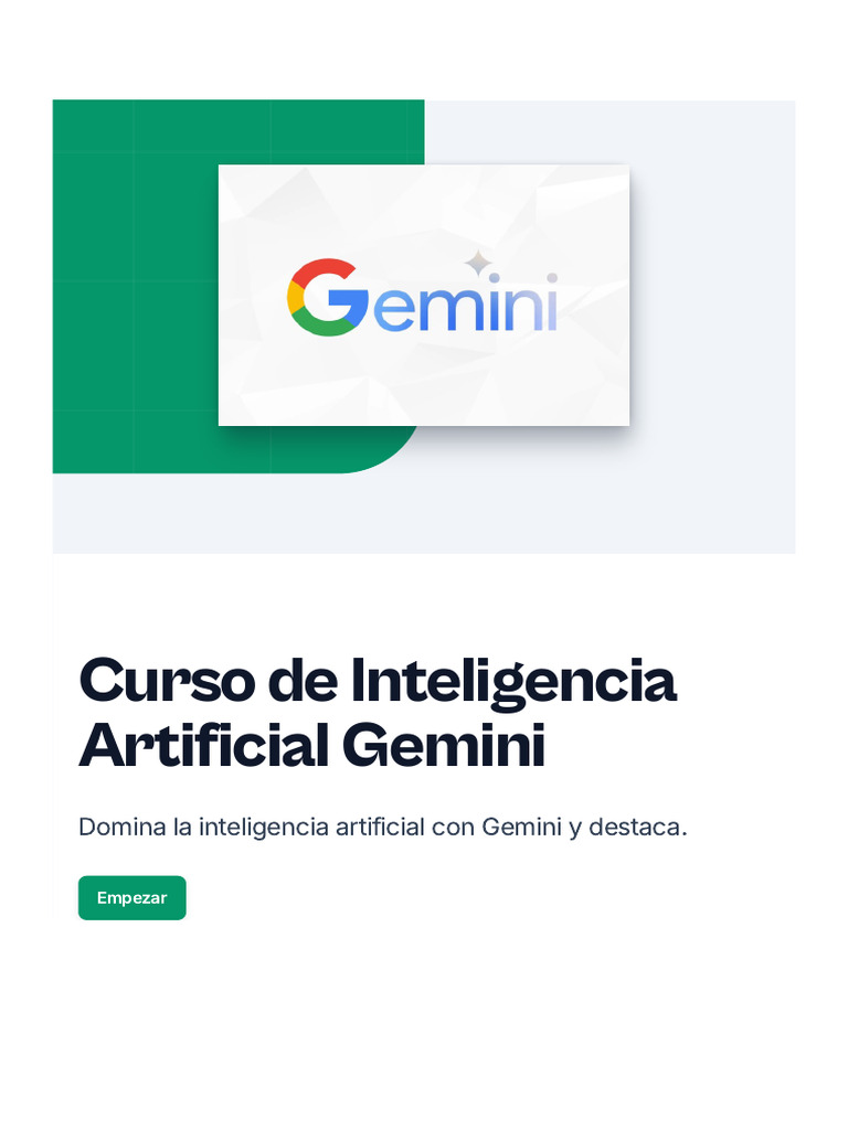 Curso de Inteligencia Artificial Gemini | PDF | Inteligencia artificial | Inteligencia (IA) y ...