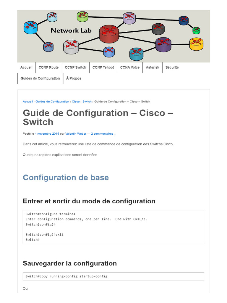 Guide de Configuration – Cisco – Switch _ Networklab | PDF | Standards Internet | Ingénierie ...