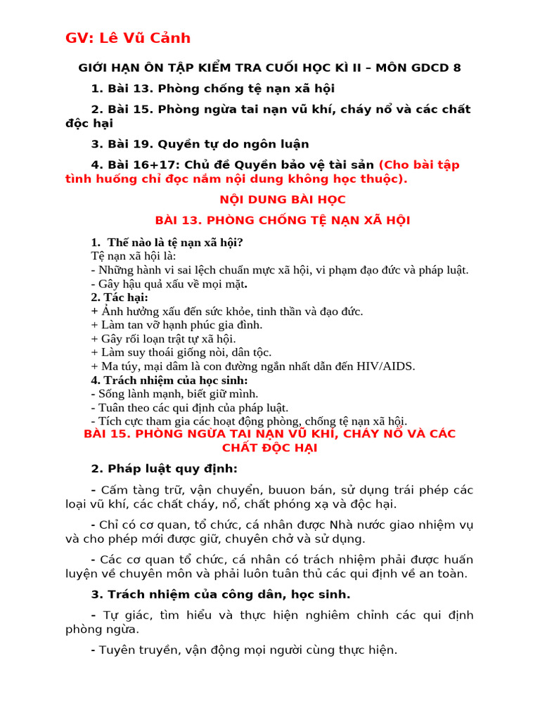 ĐC ÔN TẬP CUỐI HKII KHỐI 8 MỚI | PDF