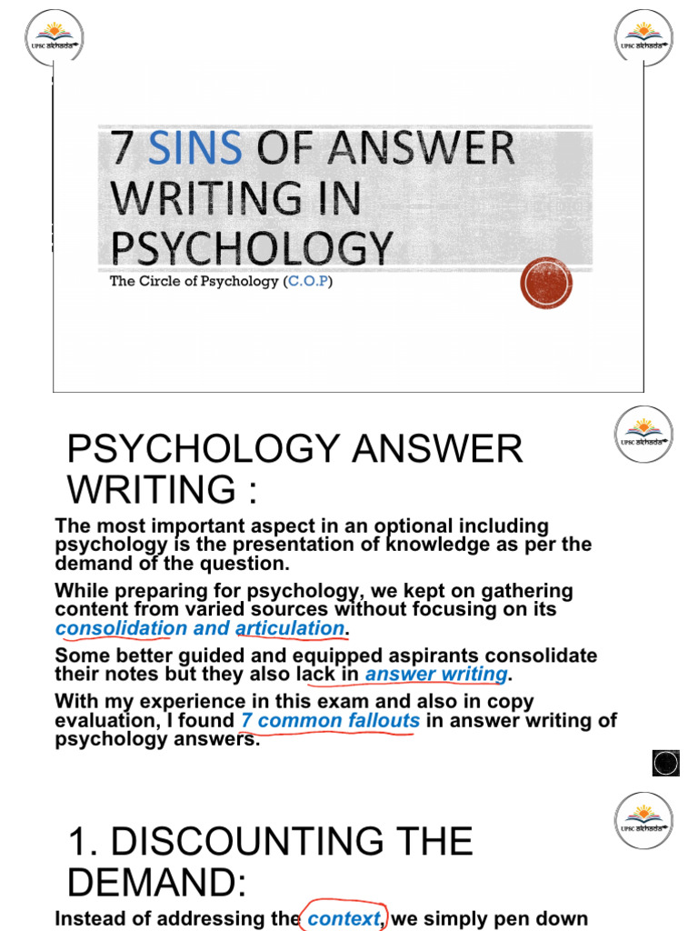 7 Sins of Answer Writing in Psychology | PDF