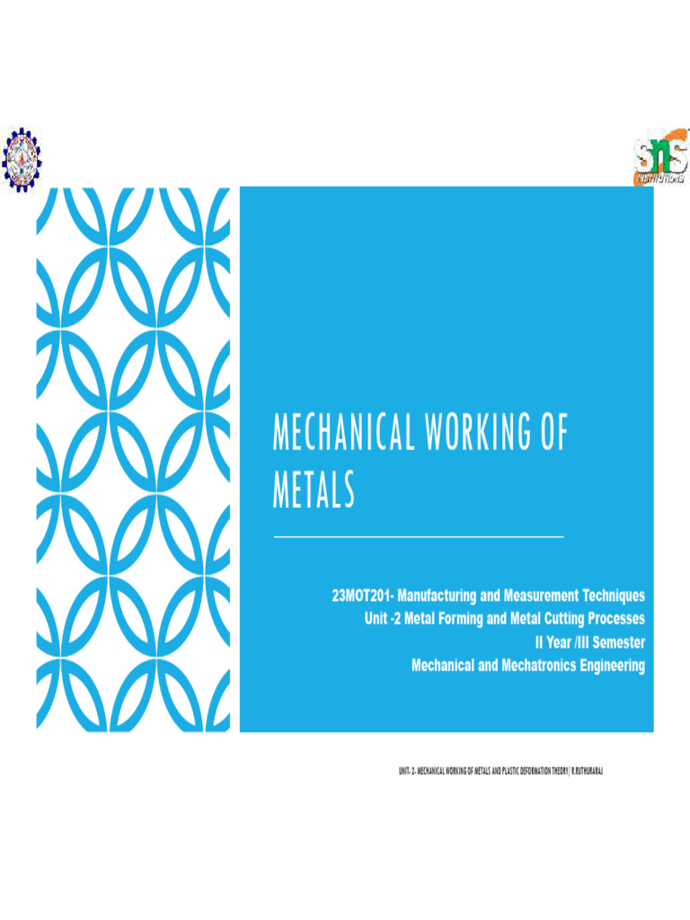 Mechanical Working of Metals | PDF
