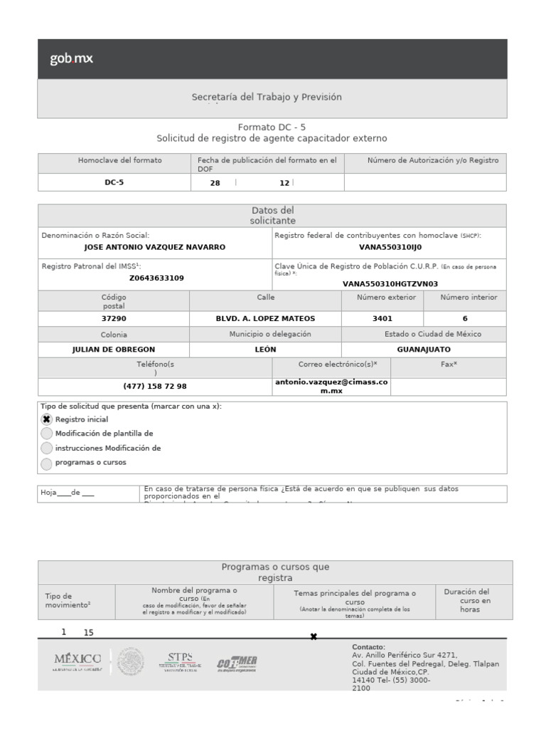 Formato DC5 | PDF | México