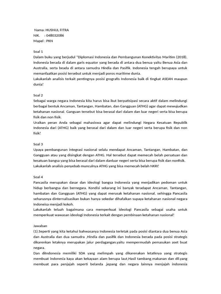 Nama HUSNUL PKN Tugas | PDF