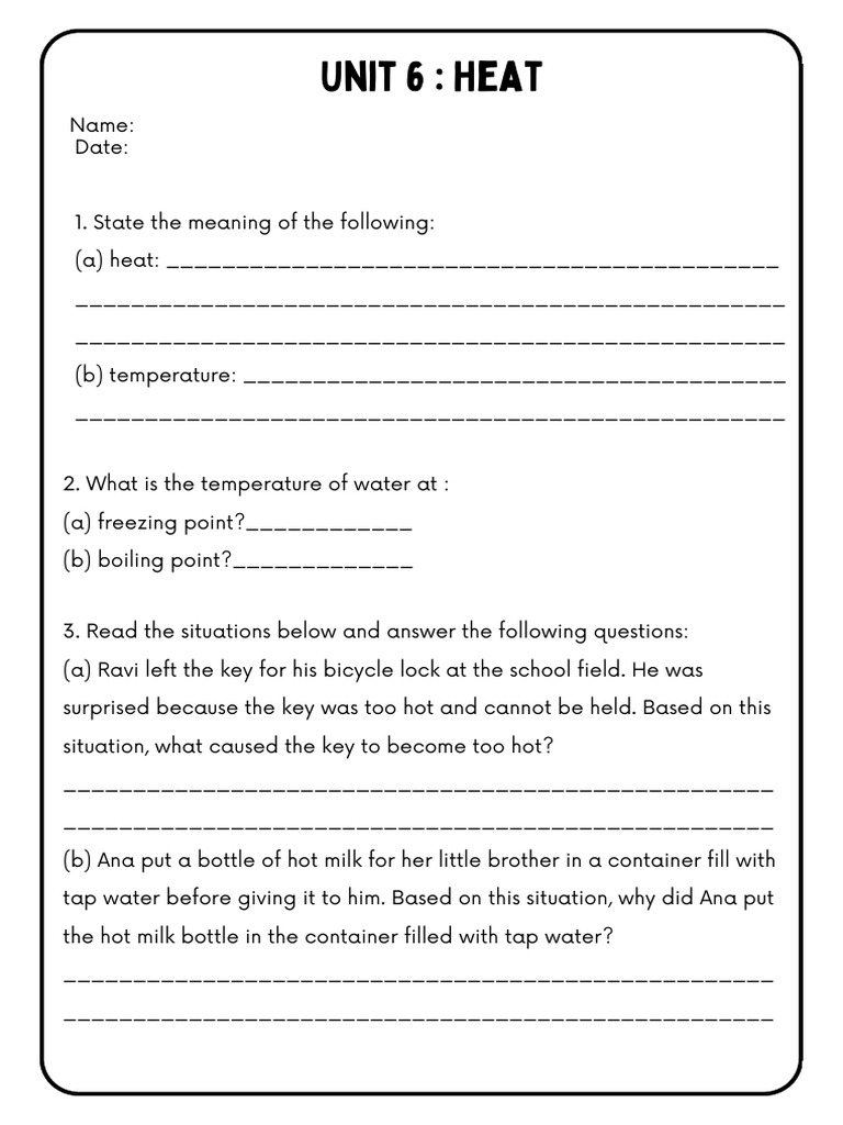 Exercise Year 5 6 Heat - 20241001 - 095105 - 0000 | PDF