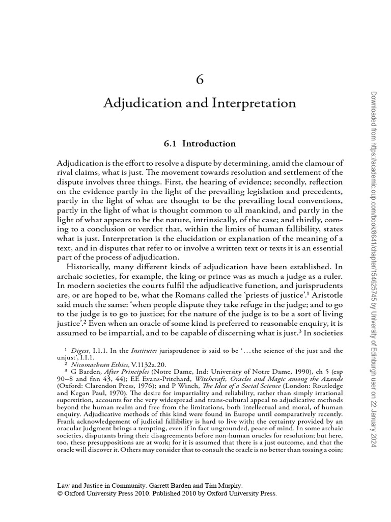 Adjudication and Interpretation - Barden | PDF | Burden Of Proof (Law) | Evidence