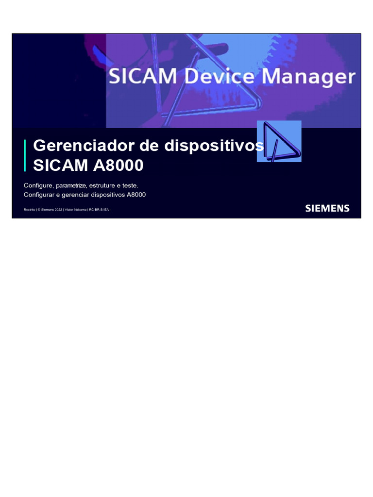Gerenciador de Dispositivos SICAM A8000 | PDF | Programas ...