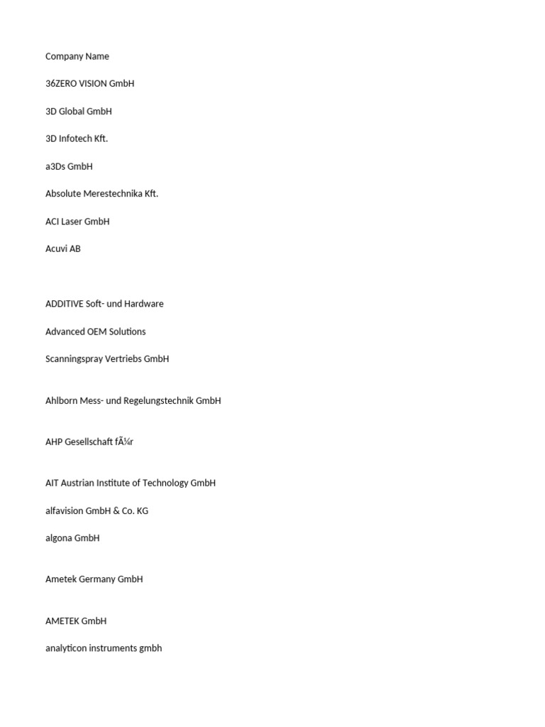Control Stuttgart 2025 Exhibitor List | PDF