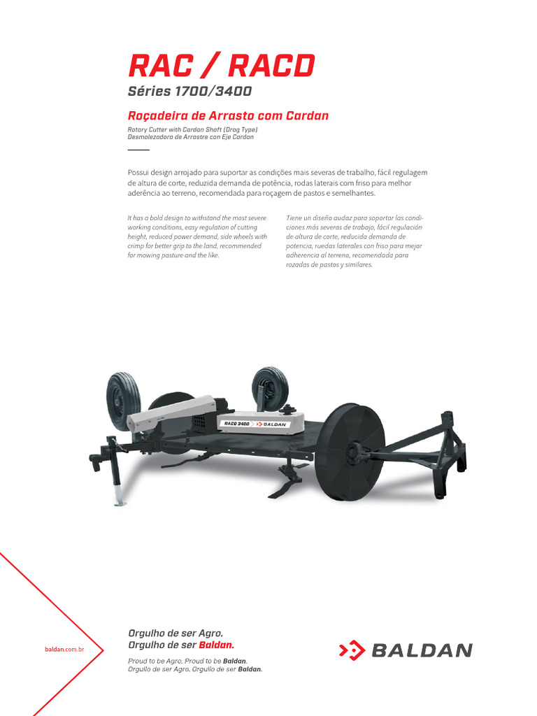 CORTADORA ROTATIVA Baldan RACD 3400 | PDF
