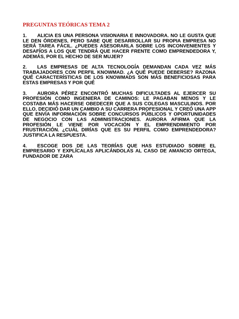 Preguntas Teóricas Tema 2 Mac Graw | PDF