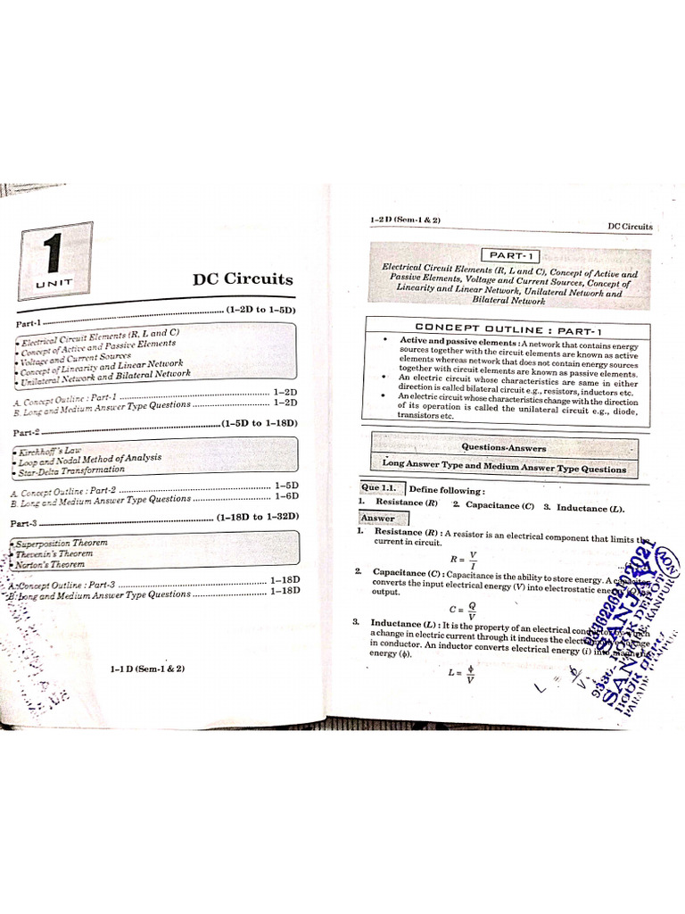Electrical Unit1 | PDF