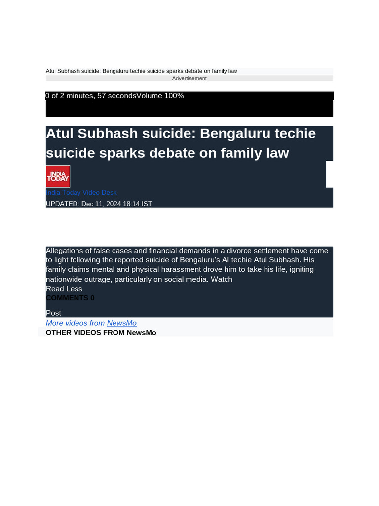 Atul Subhash Suicide_ Bengaluru Techie Suicide Sparks Debate on Family ...
