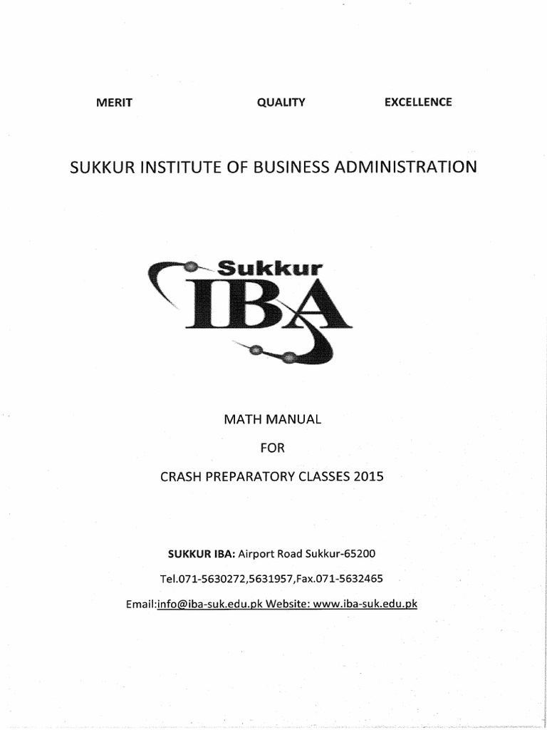 Crash Course Maths Manual | PDF