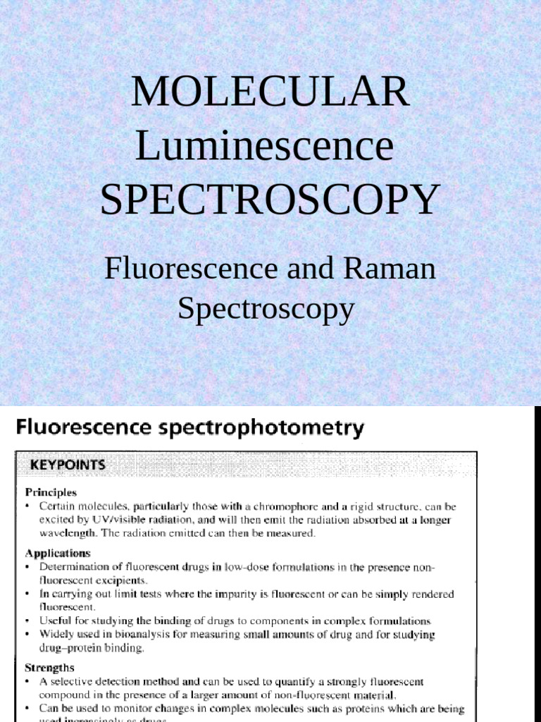 2.raman and Fluorescence Spectroscopy-LA 2024 | PDF | Raman ...