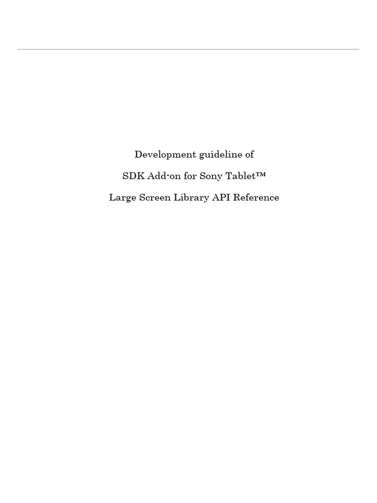 SonyTabletSDK DevelopmentGuideline LibraryAPIReference EN | PDF | Constructor (Object Oriented ...