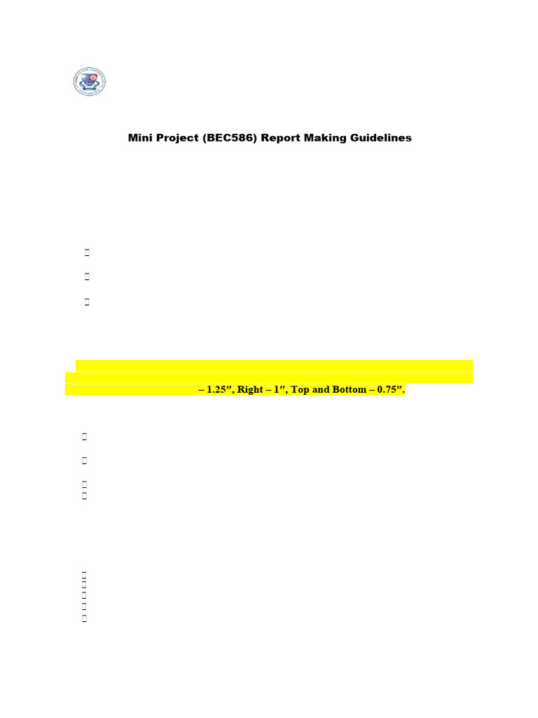 Mini Project Report Guidelines-2024-25 | PDF
