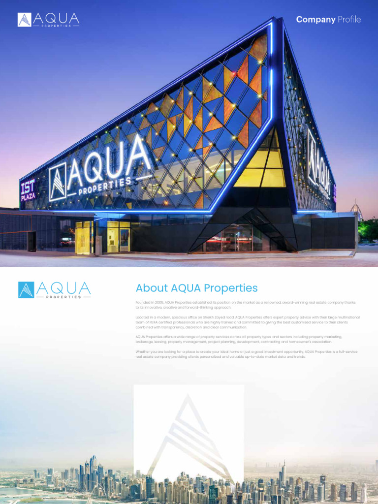 Aqua Company Profile 2024 | PDF | Lease | Investing