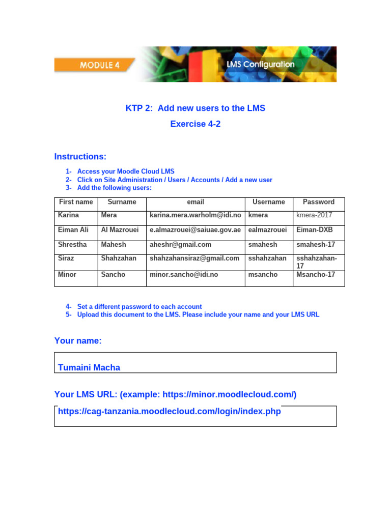 Exercise 4-2 Add Users To The LMS | PDF