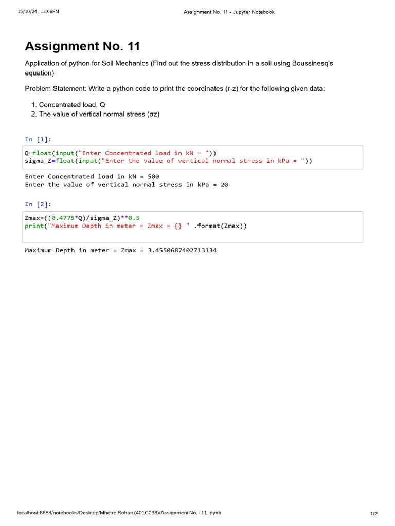 Assignment No. 11 - Jupyter Notebook | PDF | Applied And Interdisciplinary Physics | Mechanics