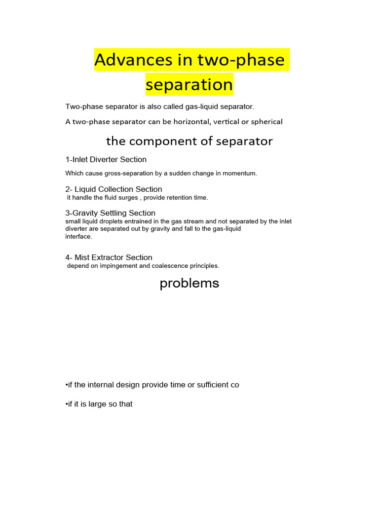 Advances in Two Phase Separator | PDF | Filtration | Physical Sciences