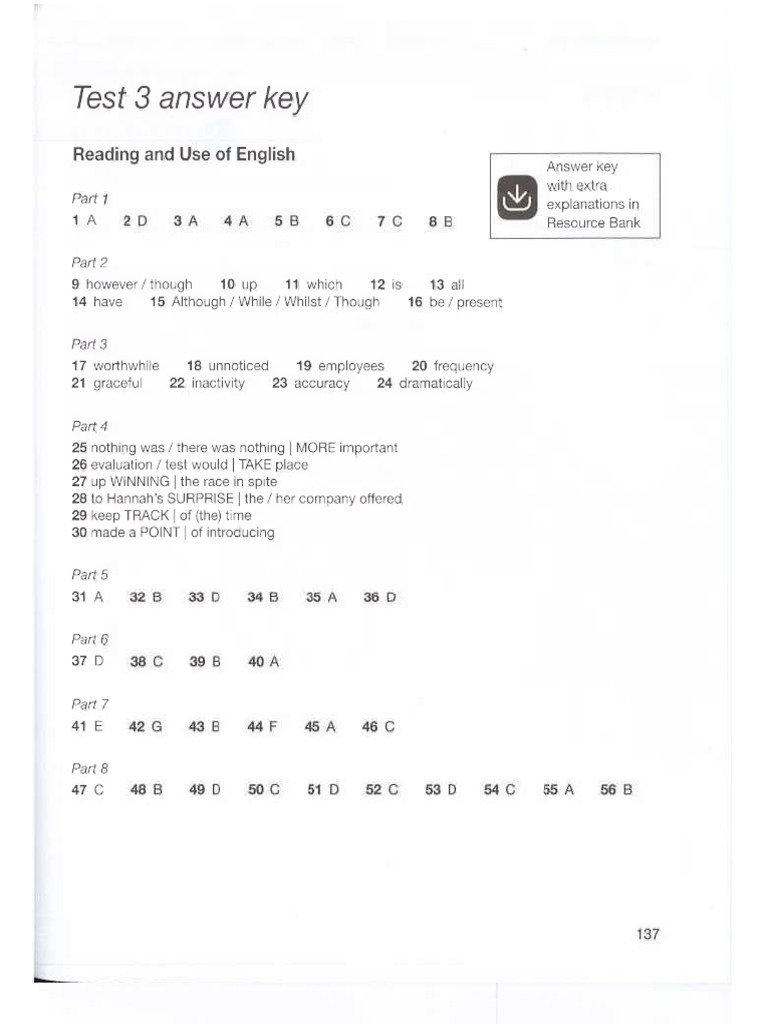 CAE 4 Nou Test 3 Complet Key | PDF