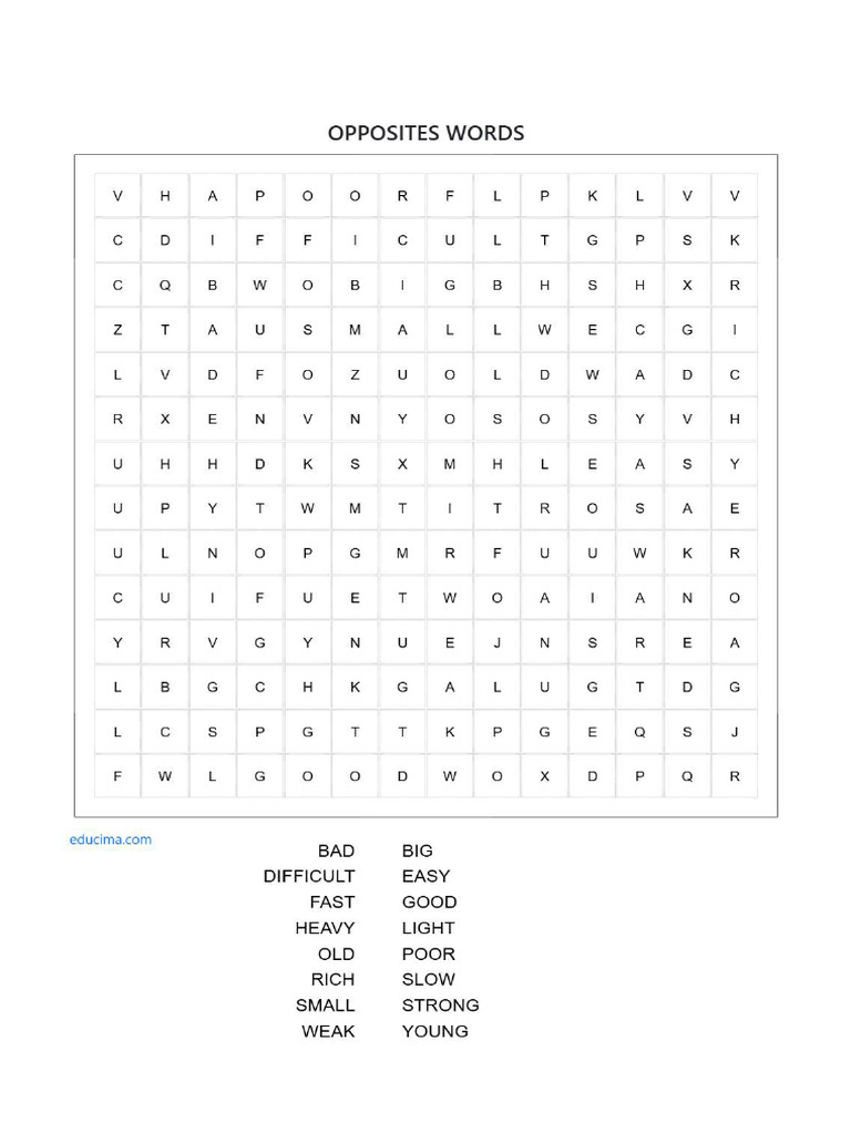 Opposites Words | PDF