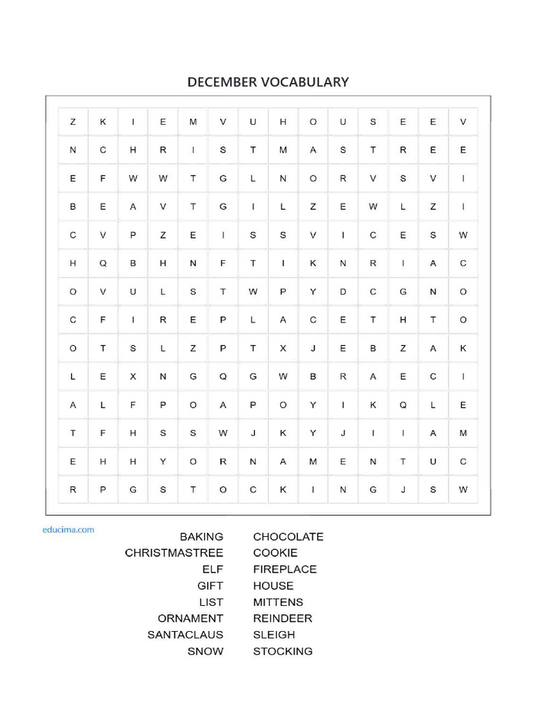 December Vocabulary | PDF