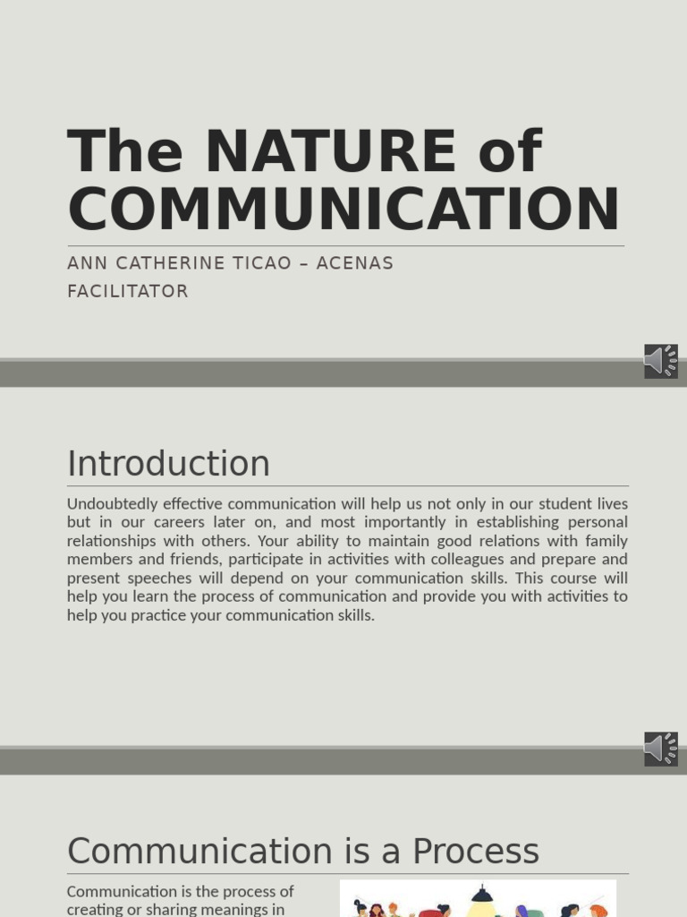 Module 1-Nature of Communication | PDF | Communication | Nonverbal Communication