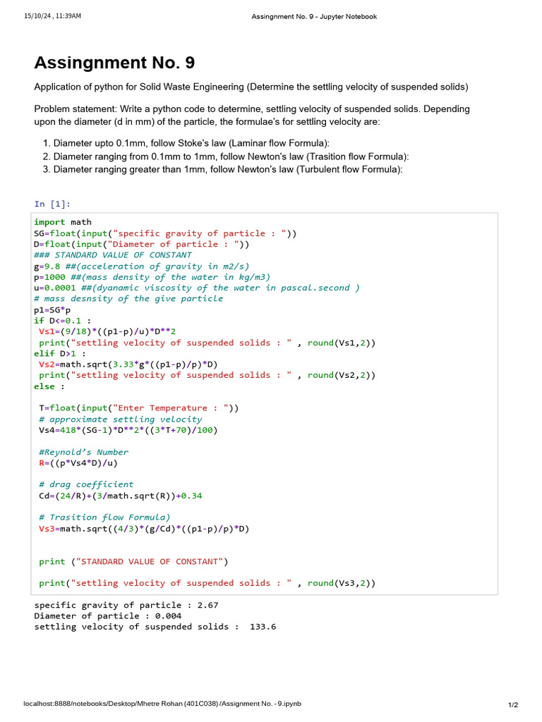 Assingnment No. 9 - Jupyter Notebook | PDF