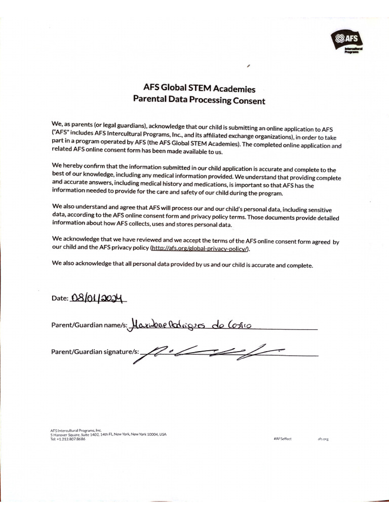 Parental Consent Form Lara | PDF