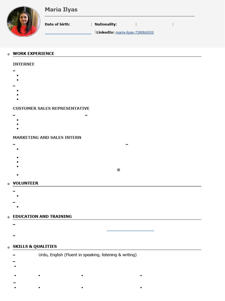 Maria Ilyas CV-Final | PDF