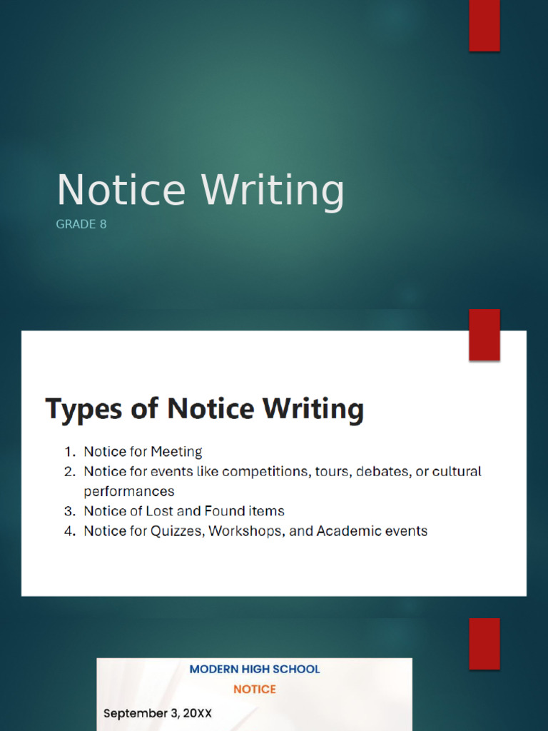 Notice Writing Guidelines for Students | PDF