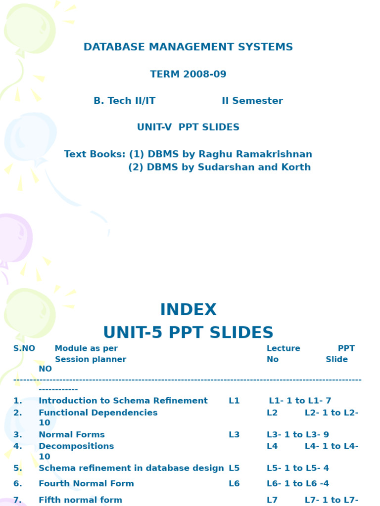 UNIT05-DBMS | PDF | Data Model | Information Technology Management