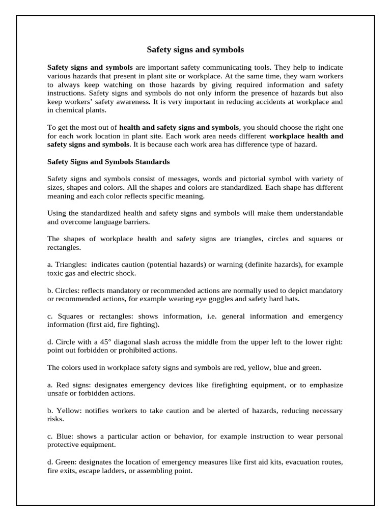 2012-01-24 1341 Safety Signs and Symbols | PDF