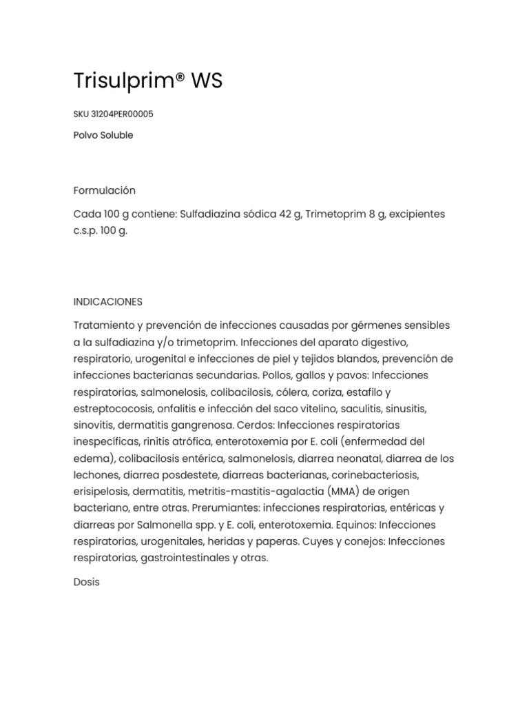 Trime y Sulfa | PDF | Diarrea | Medicina CLINICA