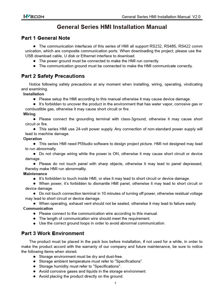 General Series HMI Installation Manual | PDF | Electrical Wiring ...