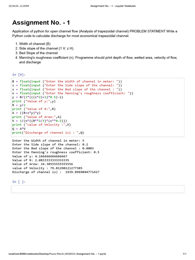 Assignment No. - 1 - Jupyter Notebook | PDF