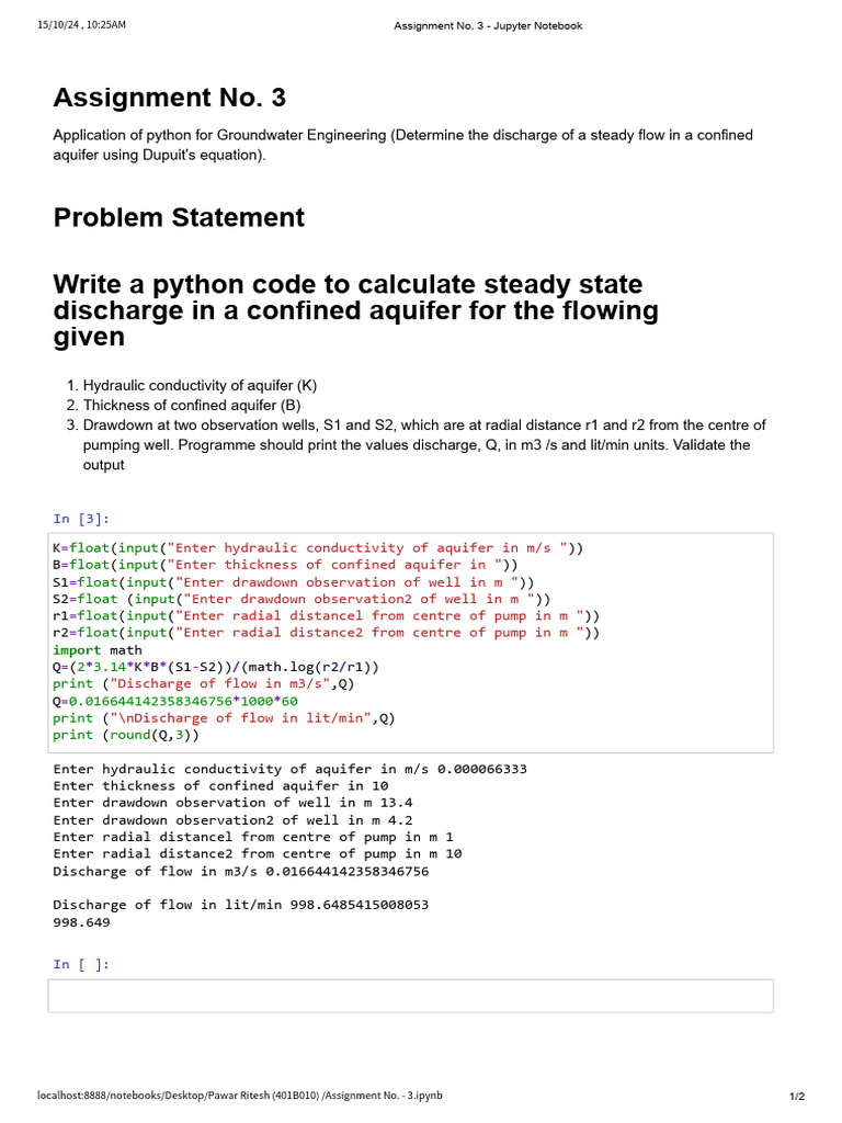 Assignment No. 3 - Jupyter Notebook | PDF