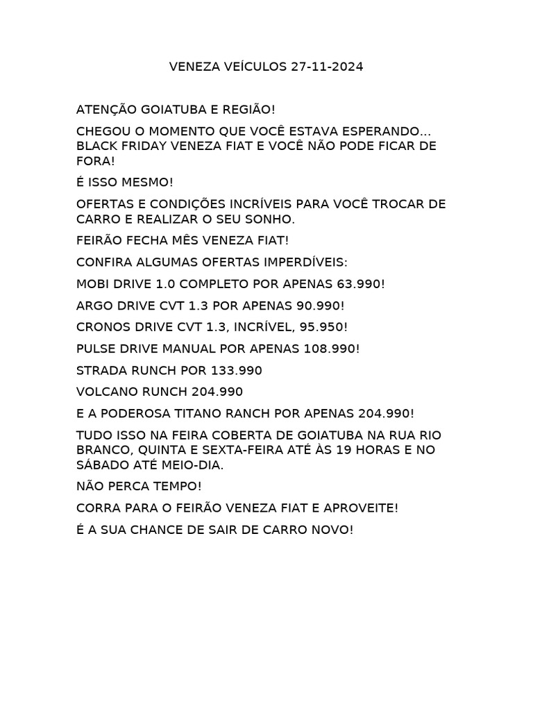 Veneza Veículos 27-11-2024 | PDF