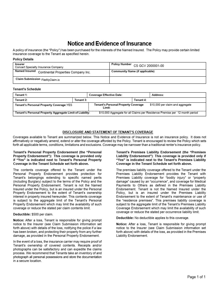 3 Form Get Covered EOI Lease 9 27 2024 To 9 26 2025 | PDF | Liability ...