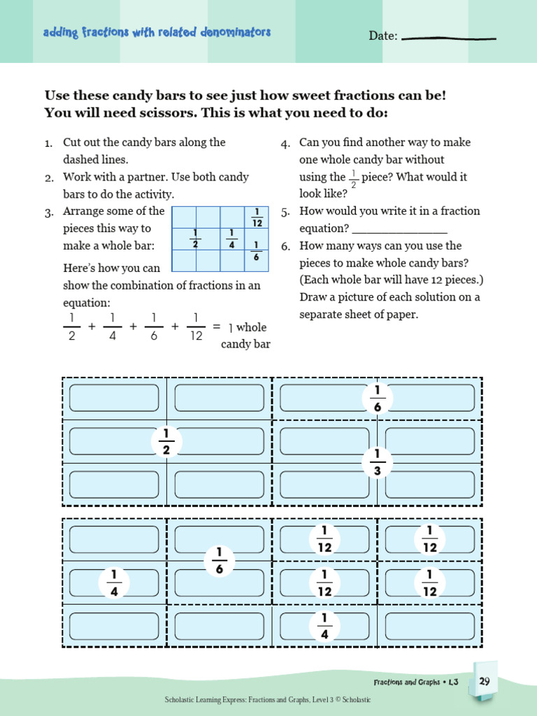 Candy Bar Fractions Activity Guide | PDF | Algebra | Mathematical Concepts