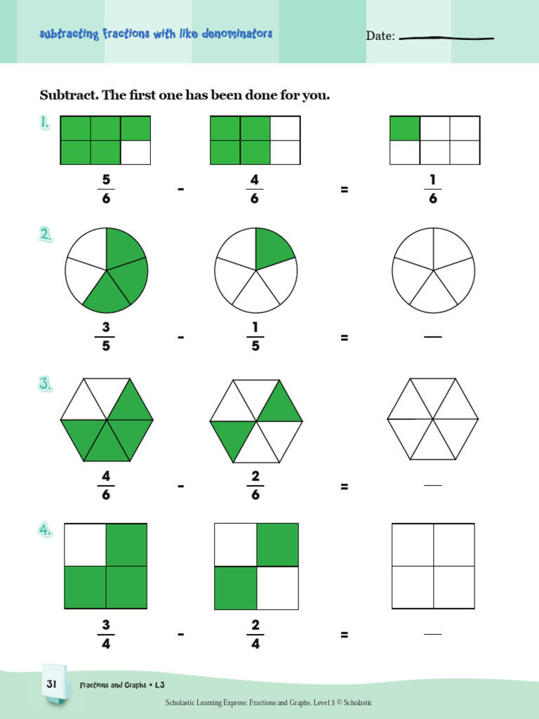 1scholastic Learning Express Level 3 Fractions and Graphs-32 | PDF