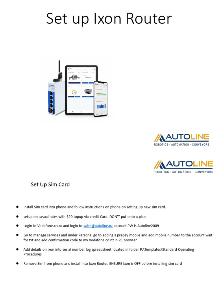 Set Up Ixon Router Updated 5-11-2021 | PDF