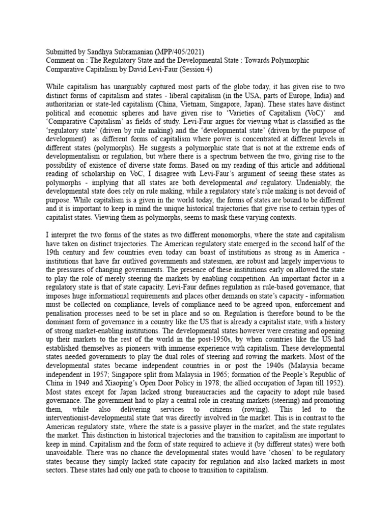 Sandhya Levi Faur Reg State Dev State | PDF | Capitalism | Governance